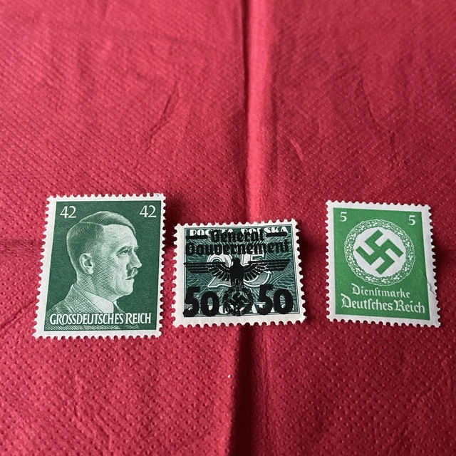 WW2 RARE GERMAN Overprinted Eagle & Swastica Occupation +Hitler ...