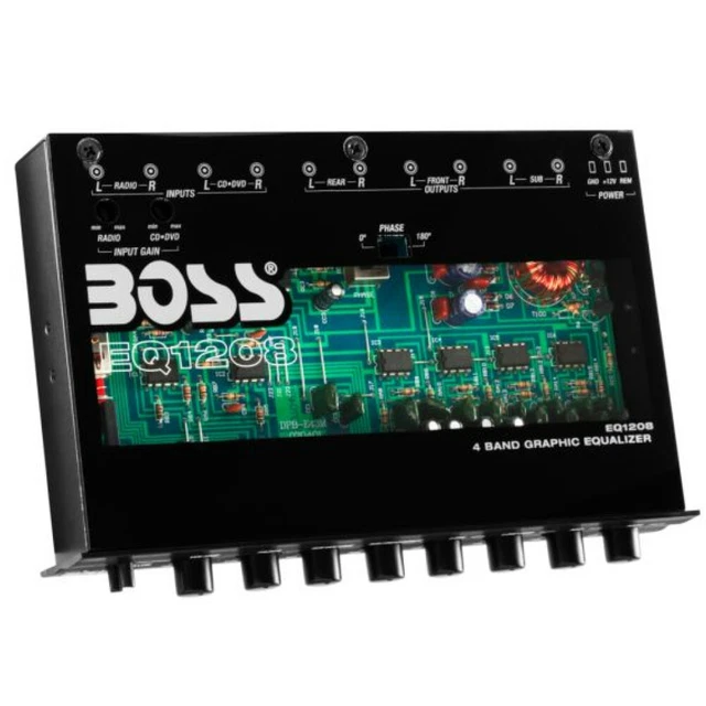 1 BOSS AUDIO SYSTEMS EQ1208 Égaliseur A 4 Bandes 3 Sorties Front/Rear ...