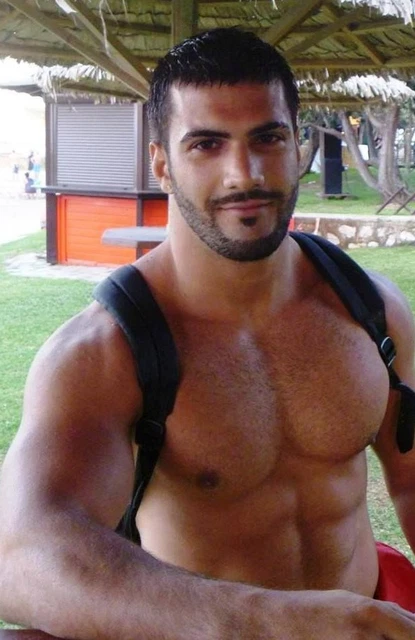 Shirtless Beefcake Male Muscular Dude Hairy Chest Beard Hunk Photo 4x6
