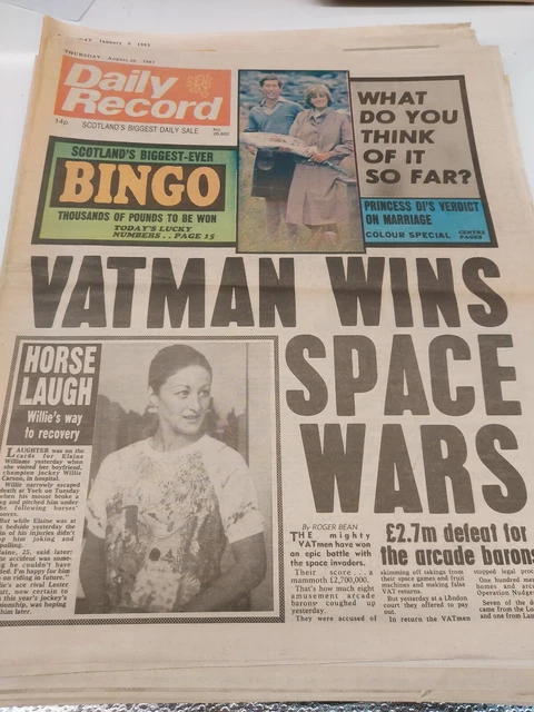 VINTAGE DAILY RECORD Newspaper August 20 1981 EUR 29,04 - PicClick IT