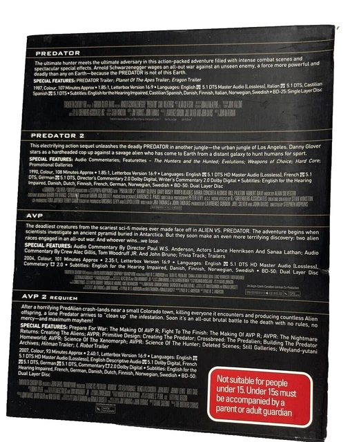 PREDATOR QUADRILOGY 4 Movie Collection BLU-RAY, 4-DISC SEALED BOX SET ...