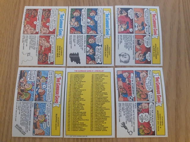 THE GARBAGE GANG-1987-UK Size-6 Assorted Sticker's-Excellent Condition ...