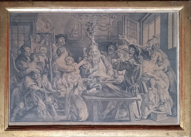 GRAVURE ANCIENNE XVII EME originale-Jacob Jordaens-Pontius Paul-Le Roi ...