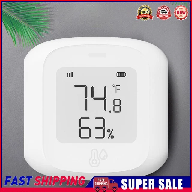 DIGITAL ZIGBEE SMART/WIFI Temperature Humidity Meter APP Alert LCD ...