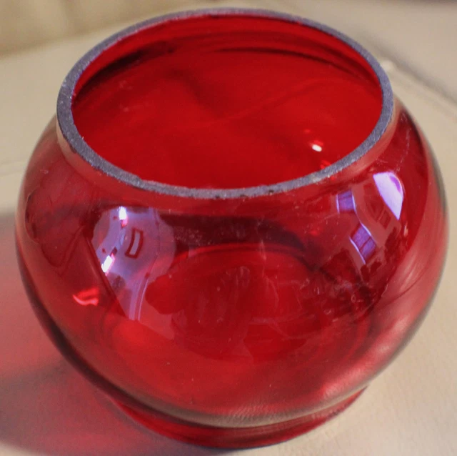 NOS UNUSED VINTAGE Red Corning CNX Glass Globe for Short Railroad ...