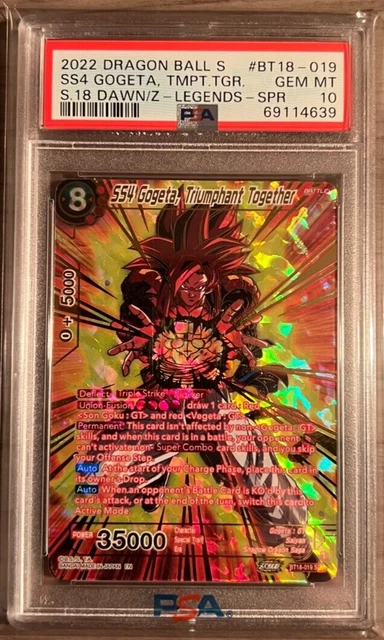 DBS DAWN OF the Z-Legends SS4 Gogeta, Triumphant Together SPR BT18-019 PSA10 £29.95 - PicClick UK