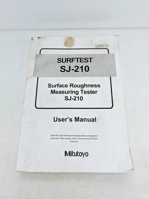 MITUTOYO SURFTEST SJ-210 SURFACE ROUGHNESS TESTER user's MANUAL ONLY £ ...