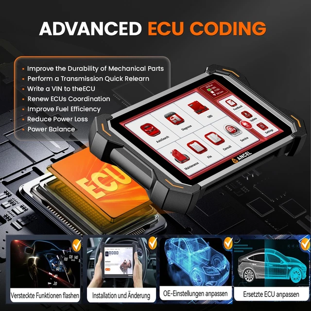 2026 ANCEL DS600BT OBD2 KFZ Diagnosegerät 34Reset Auto Scanner ECU ...