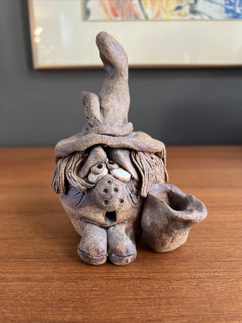 SCULPTED UGLY FACE Clay Figurine Art Studio Pottery Vintage Handmade Signed $35.00 - PicClick CA