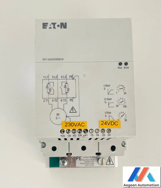 EATON DS7-342SX055N0-N 134935 3-Phasen-Softstarter 400VAC 55A Uc=110 ...