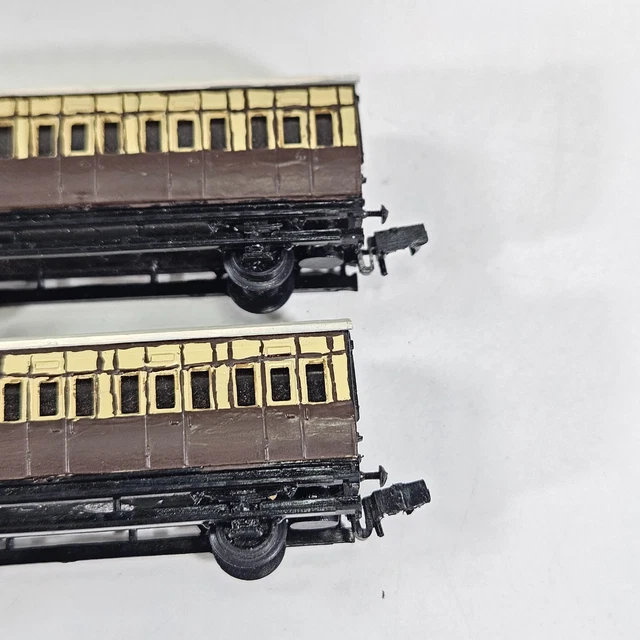 RAKE OF 2 N Gauge GWR Dean Clerestory Model Railway Passenger Coaches ...