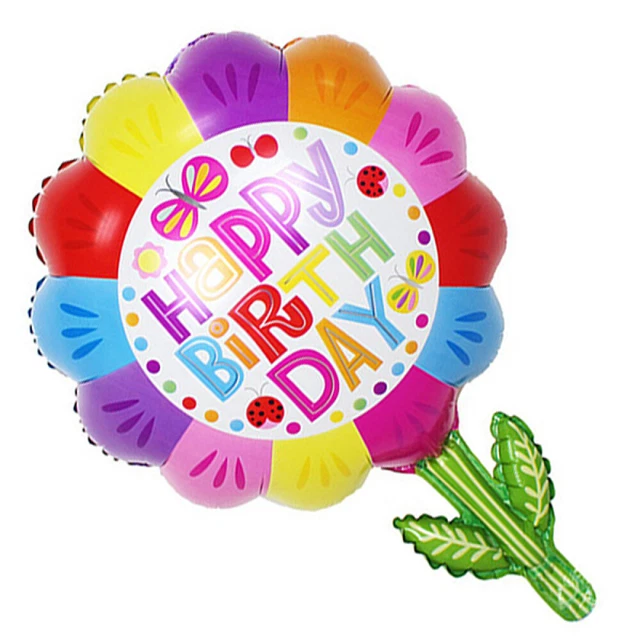 JOYEUX ANNIVERSAIRE FEUILLE Ballons Mylar Ballons Fleur Hélium pour Enfants EUR 3,49 - PicClick FR
