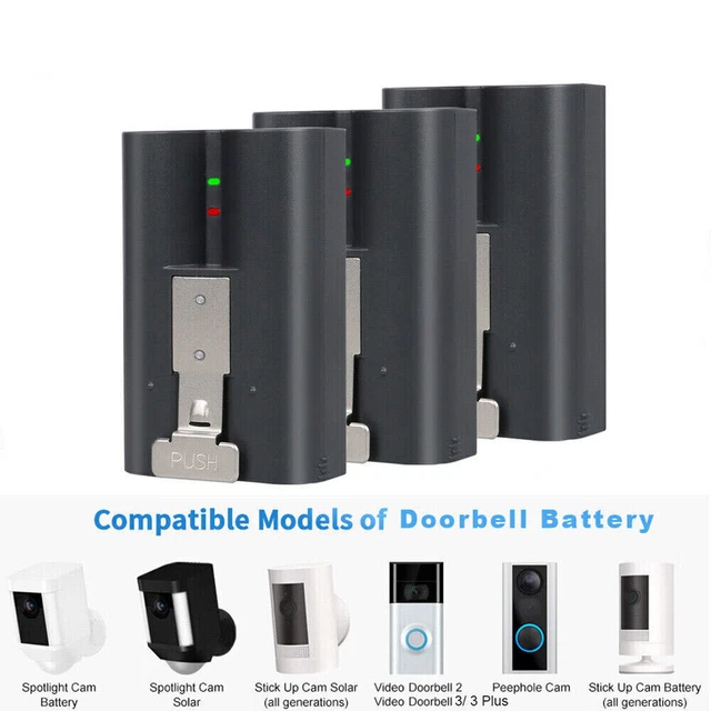 QUICK-RELEASE RING BATTERY Pack for Ring Video Doorbell 2 3 Plus ...