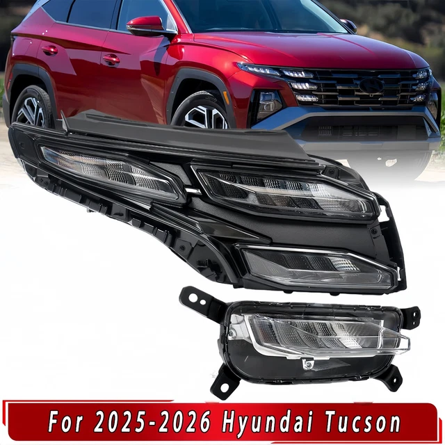 FOR 2025-2026 HYUNDAI Tucson Clear LED Daytime Running Light Headlight ...