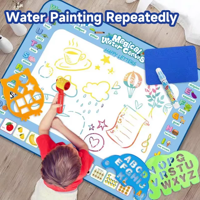100X80CM MAGIC WATER Drawing Mat Toys Coloring Doodle with Reusable ...