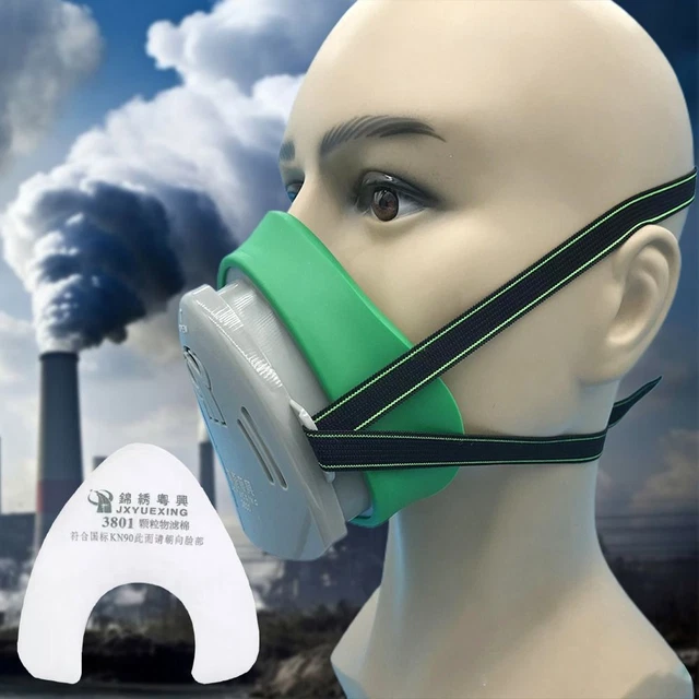 WORK SAFETY HALF Face Dust Mask Cotton Dust-proof Respirator Face Guard ...