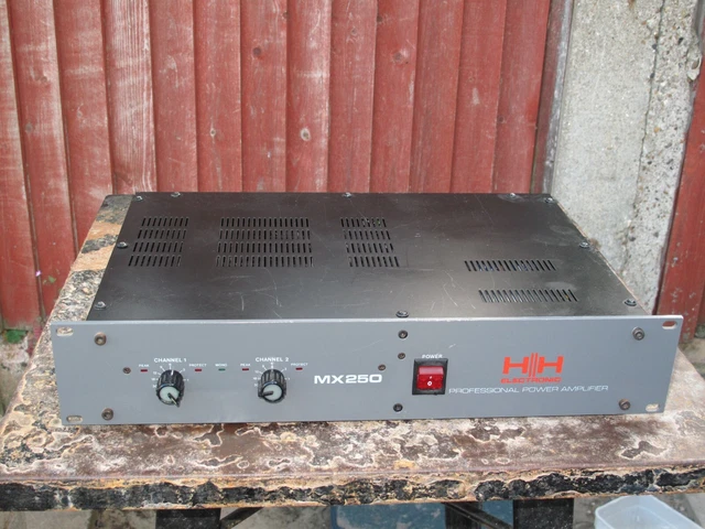 HH ELECTRONIC MX250 Professional Power Amplifier -DJ AMP 2 Channel Amp ...