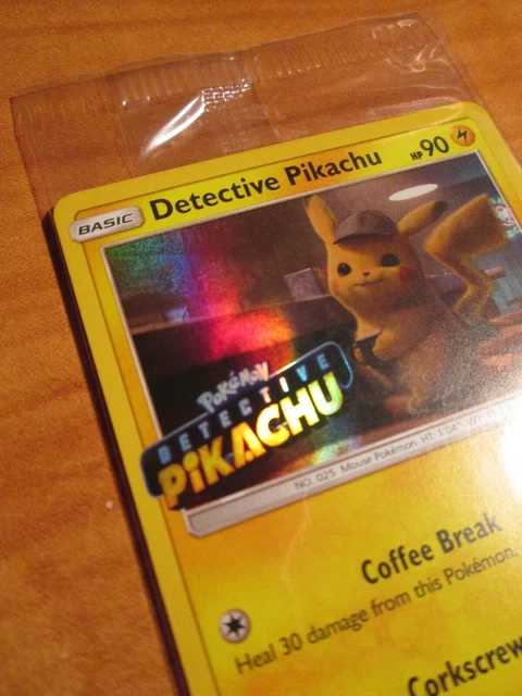 SIGILLATA CARTA POKEMON DETECTIVE PIKACHU NERO STELLA Set promozionale SM190 DVD Timbro film EUR ...