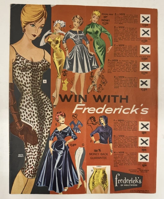 VINTAGE 1960 FREDERICK'S OF HOLLYWOOD Fall Catalog Lingerie Dresses $66 ...