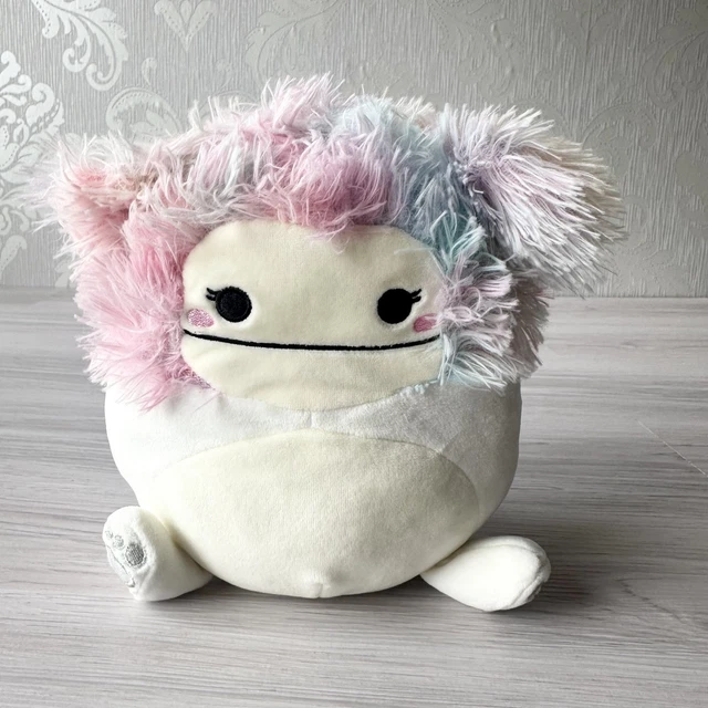 SQUISHMALLOWS ZAYLEE THE Bigfoot - White Multi Pink Fluffy Hair Squish ...