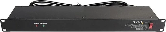 8 OUTLET HORIZONTAL 1U Rack Mount PDU Power Strip for Network Serv $65. ...