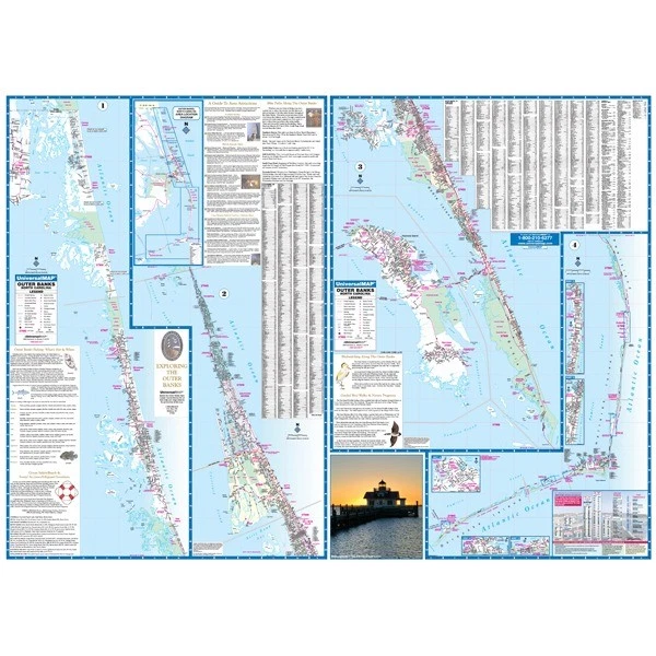 OUTER BANKS, NC Wall Map $237.00 - PicClick