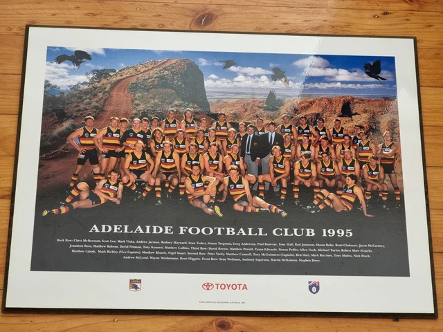 AFL ADELAIDE CROWS Adelaide Football Club Poster Print Hardback Vintage ...
