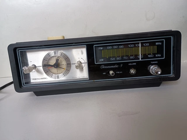 VTG 70S REALISTIC Chronomatic 9 Analog AM/FM Alarm Clock Radio Model ...