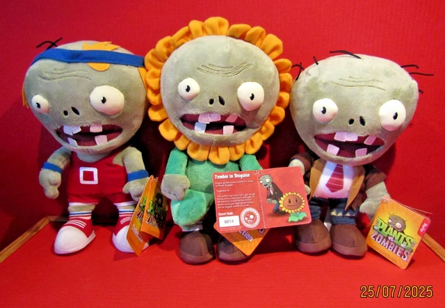 PLANTS VS ZOMBIES Plush Toys Sprinter Sunflower Tie Sega Popcap Set of ...