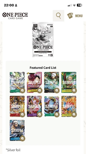 ONE PIECE CARD Game Championship Finals CS 2024 Event Pack 4 Available ...