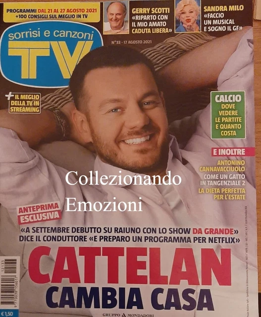 Tv Sorrisi E Canzoni N 33 2021 Cattelan Gerry Scotti Costanzo Milo