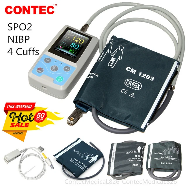 AMBULATORY BLOOD PRESSURE Patient Monitor NIBP SPO2 Pulse Oximeter+4 ...