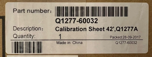 HP CALIBRATION SHEET Q1277-60032 FREE POSTAGE (-2) £203.99 - PicClick UK