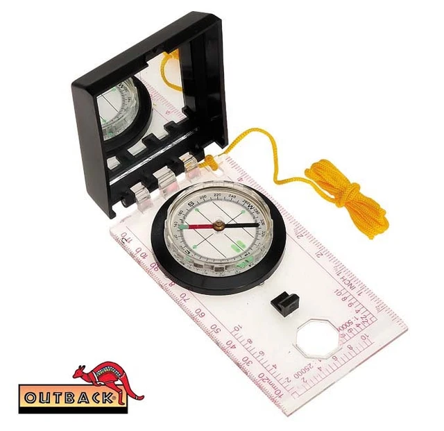 OUTBACK DELUXE ORIENTEERING Map Compass Liquid Filled WITH Sighting ...