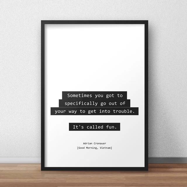 GOOD MORNING, VIETNAM Trouble Quote Poster £7.99 - PicClick UK