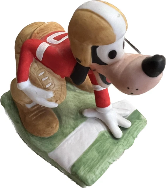VINTAGE WALT DISNEY Porcelain Ceramic Goofy Football Player Made In ...