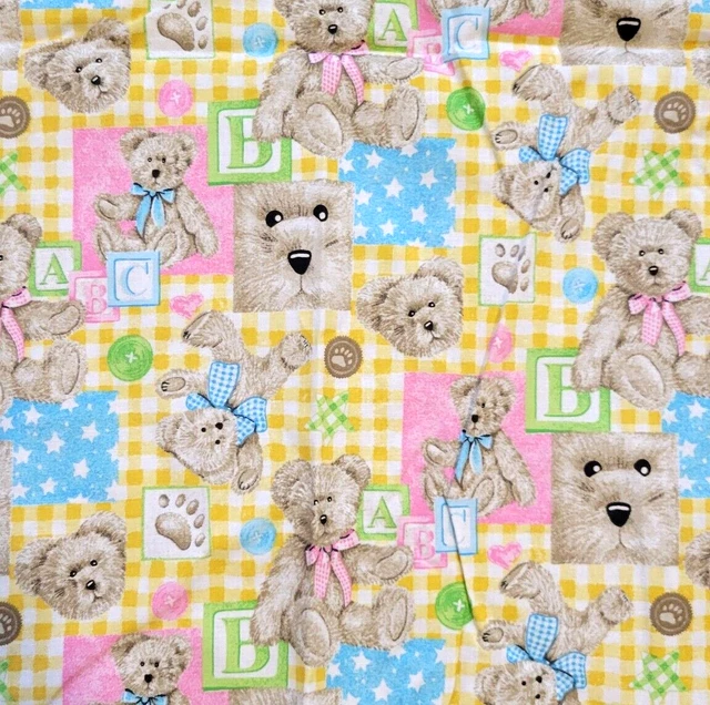 THE BOYDS BEAR Collection Vintage Teddy Cotton Fabric Remnant Child ...