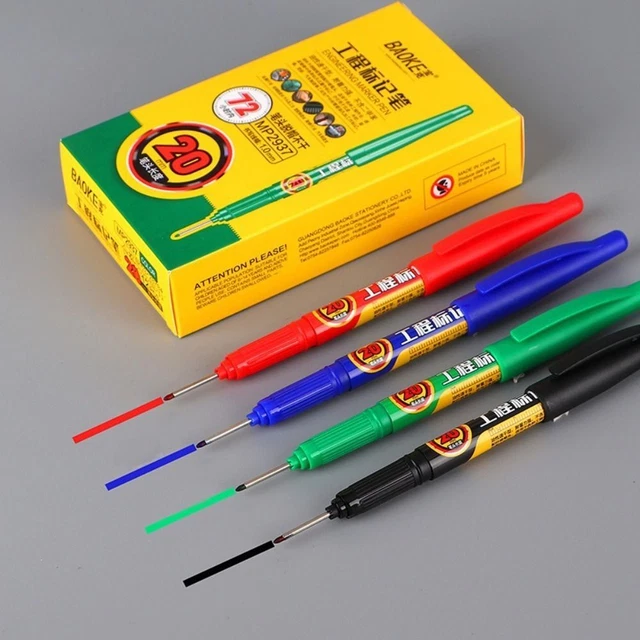 MULTI-PURPOSE CARPENTER PEN Mark Tool Deep Hole Marker Pens Long Head ...