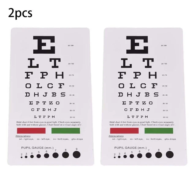 EYE EXAMINATION TOOLS Eye Chart and PD Ruler for Accurate Measurements ...