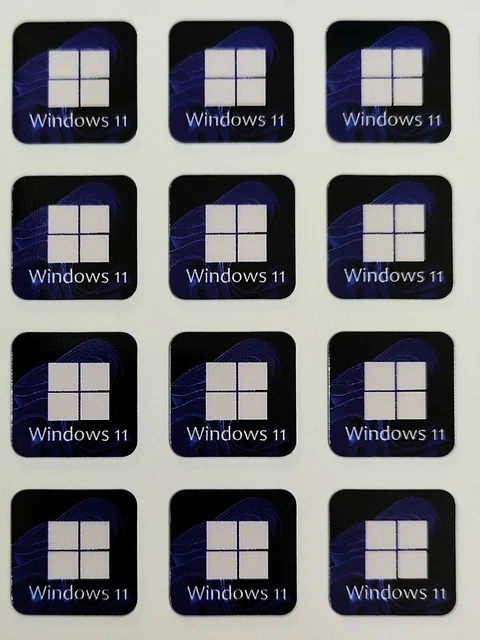11X QUALITY WINDOWS 11 LOGO STICKER GLOSY BLUE BADGE DECAL 20x20MM FOR ...