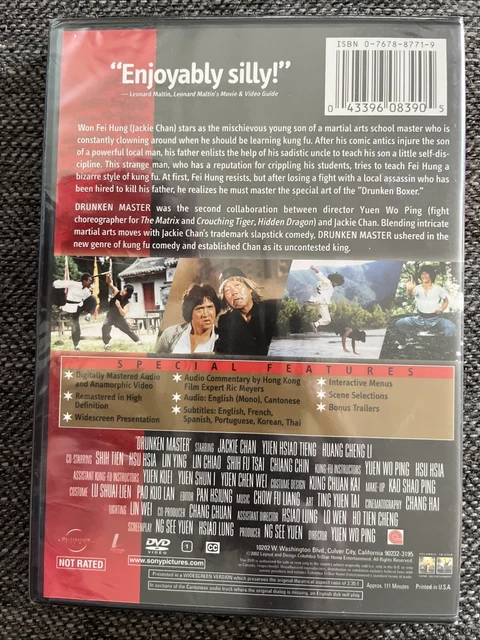 DRUNKEN MASTER DVD 1979 Jackie Chan Kung Fu Comedy Movie Brand New ...