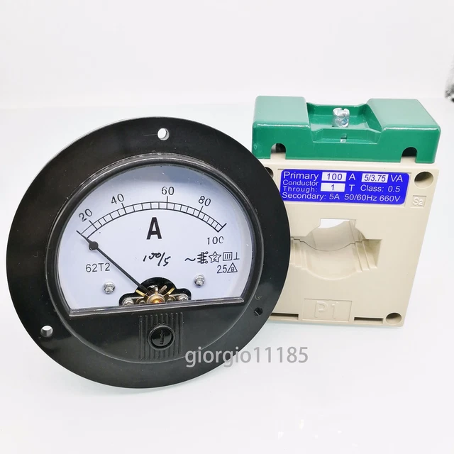 AC 0~100A ANALOG AMP Current Panel Meter Ammeter & Current Transformer ...