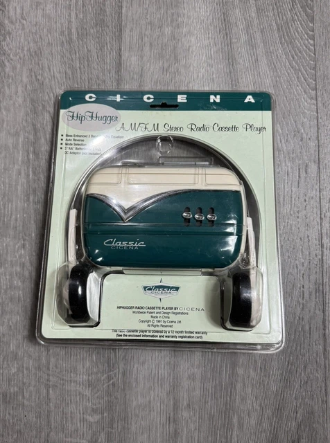 VINTAGE NOS CICENA Classic Hip Hugger AM/FM Stereo Radio Cassette ...