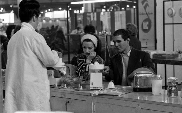 ROGER COGGIO PASCALE Audret at the Salon des Arts Menagers- 1963 Old ...