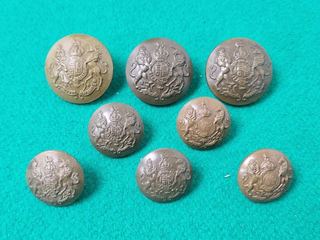 8 X VINTAGE WW2 British Army General Service Green Plastic Uniform ...