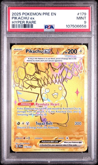 2025 POKEMON PRE En-Prismatic Evolutions Hyper Rare #179 Pikachu Ex Psa ...