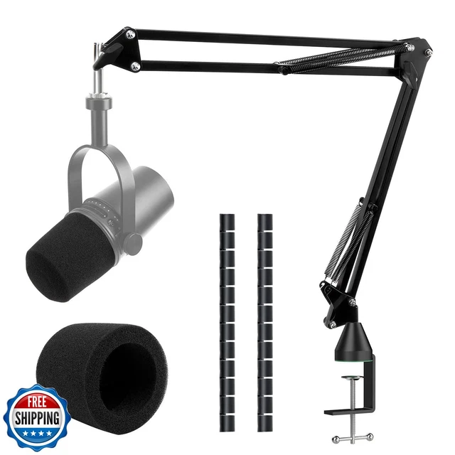 FOR SHURE MV7 Boom Arm - Upgraded Mic Arm with Reduce Wind Noises Mic ...