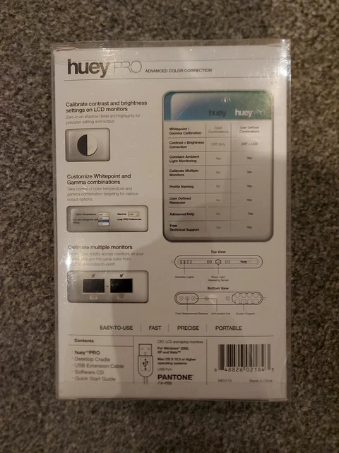 PANTONE HUEY PRO Advanced Color Monitor Correction Calibration x-rite ...