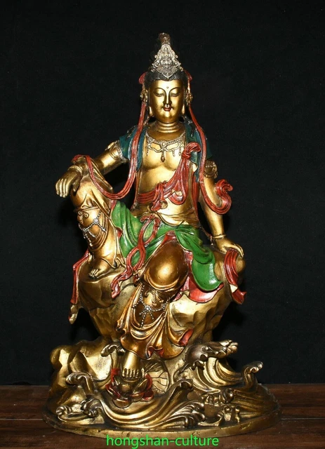 20 &BRONZE PAINTING Buddhist Guanyin Bodhisattva Buddhist statue EUR 768,00 - PicClick FR