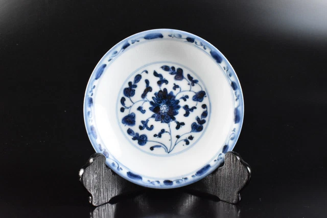 T7823: CHINESE BLUE&WHITE Flower Arabesque Muffle painting PLATE/dish ...